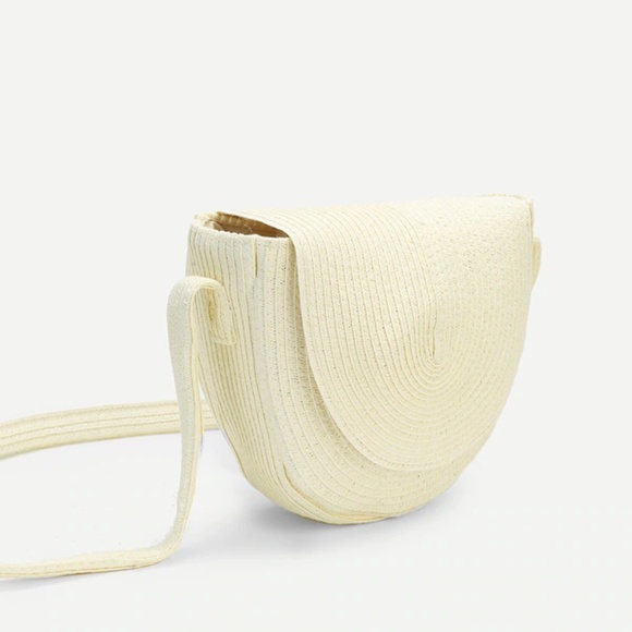 Bags | Elegant Crossbody Straw Bag White | Poshmark